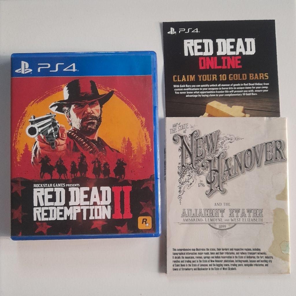 Jual BD PS4 kaset ps4 RDR 2 plus map red dead redemption 2 rdr2 red ...