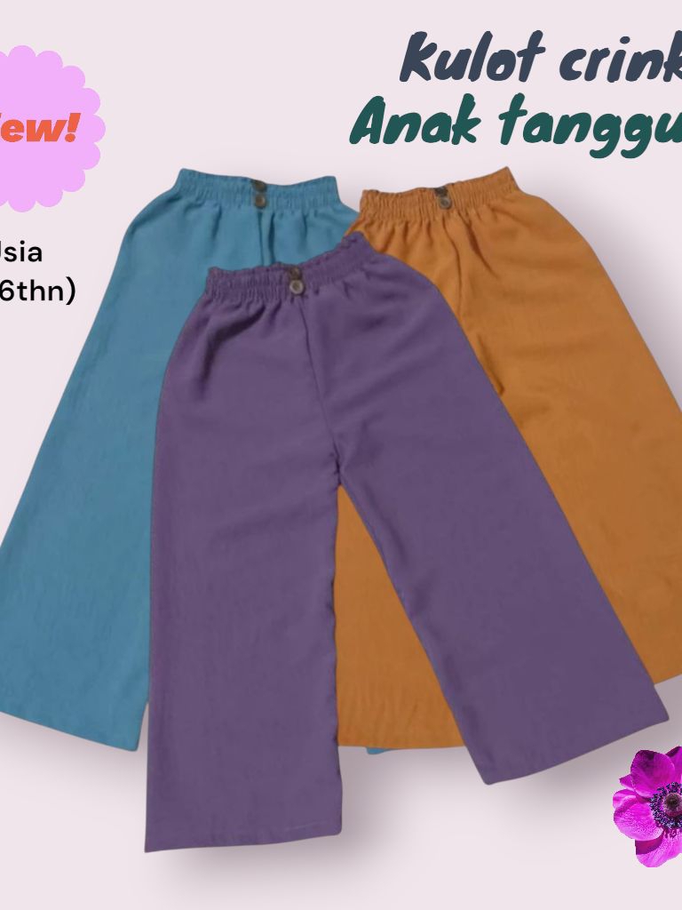 Jual Kulot CRINKLE Anak Remaja 3-15 tahun/ CELANA panjang anak ...