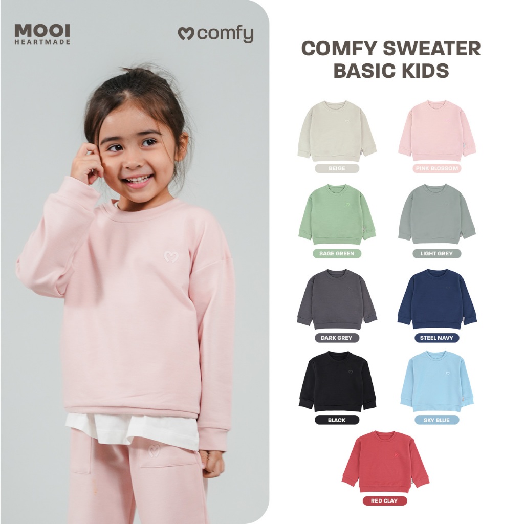 Jual Mooi Sweater Anak Unisex Comfy Sweater Basic Kids | Shopee Indonesia