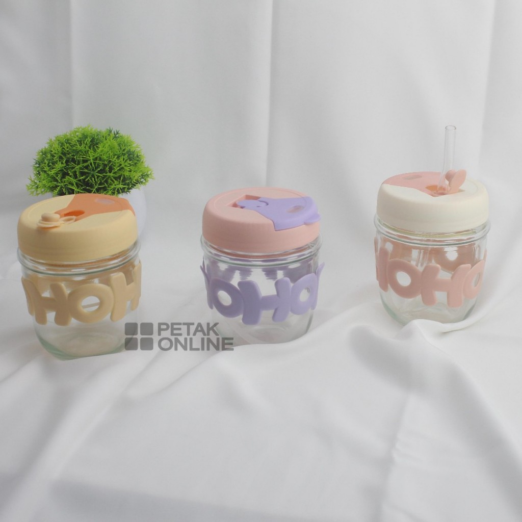 Jual Gelas Kaca HOHO/ Gelas Sedotan 350 & 300 ML | Shopee Indonesia