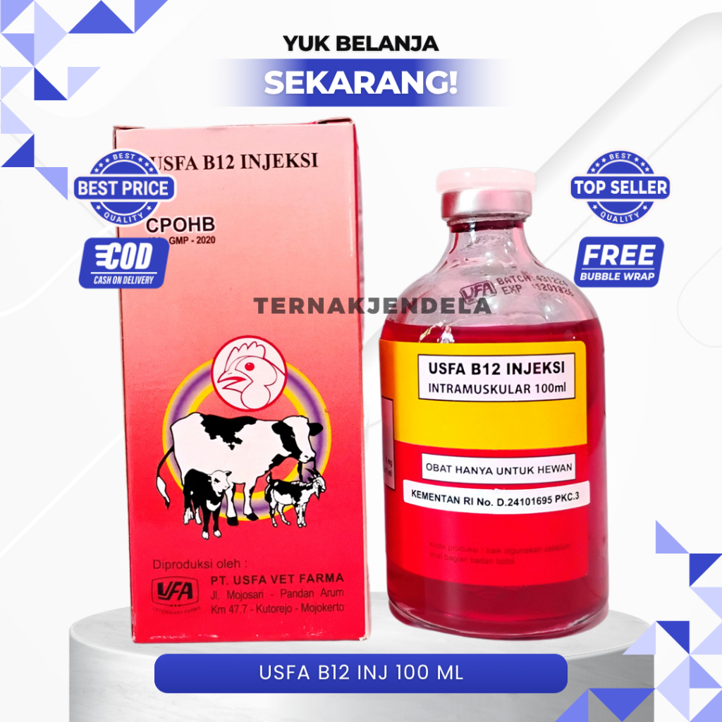Jual USFA B12 INJ 100 ML - Vitamin B12 Kambing Ayam Sapi | Shopee Indonesia