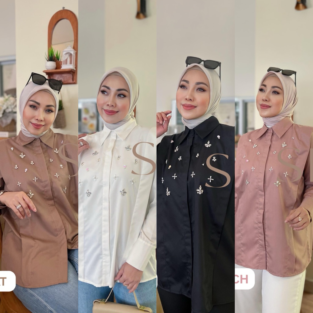Jual Lady Shirt Naika Shirt By Mdly gold Original | Shopee Indonesia