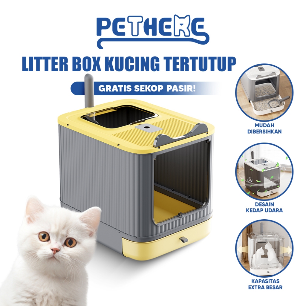 Jual PET THERE Cat Litter Box Kucing Tertutup M27 Pet Litter Box / Bak ...