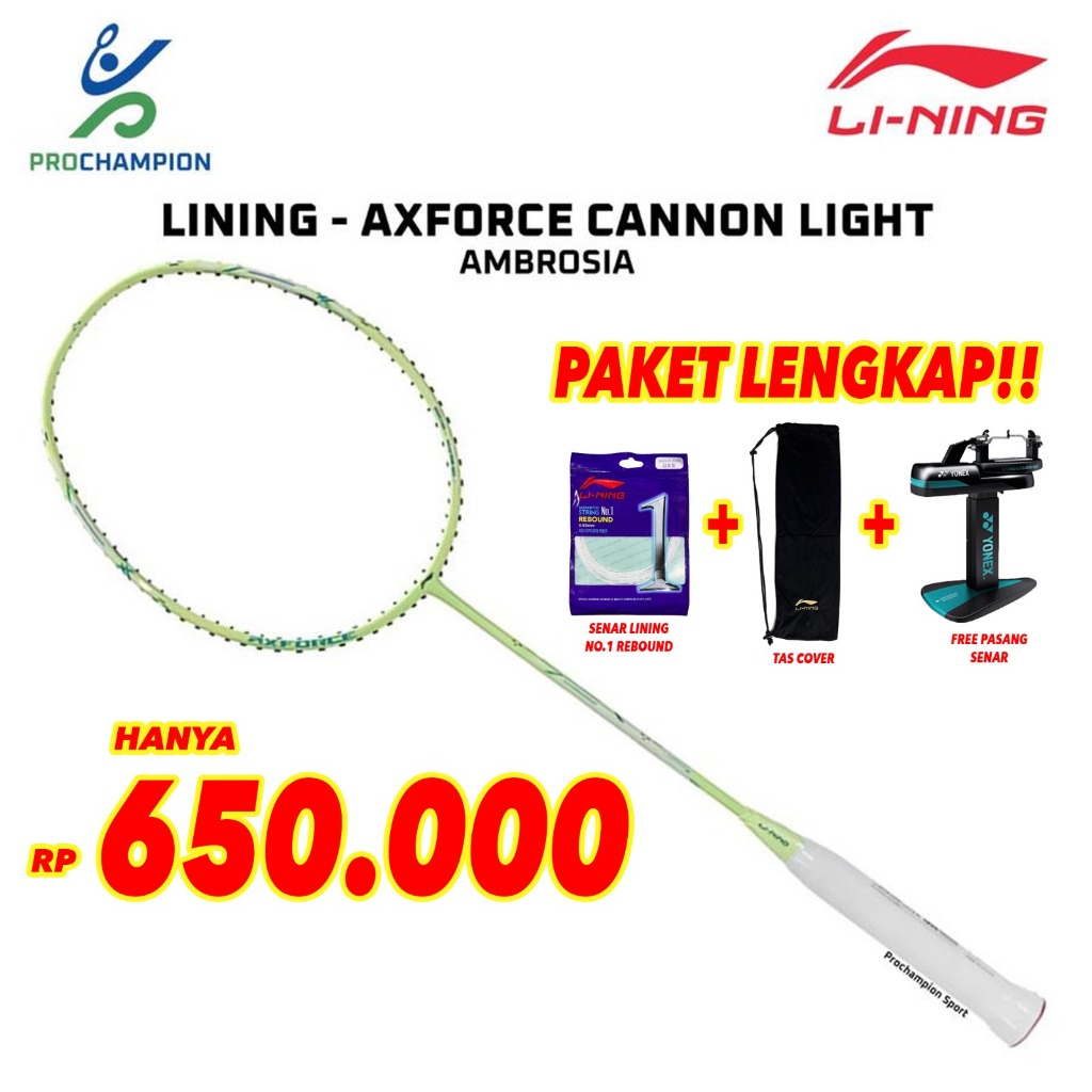 Jual New ! Raket Badminton Lining Li-Ning Axforce Light Cannon Ambrosia ...