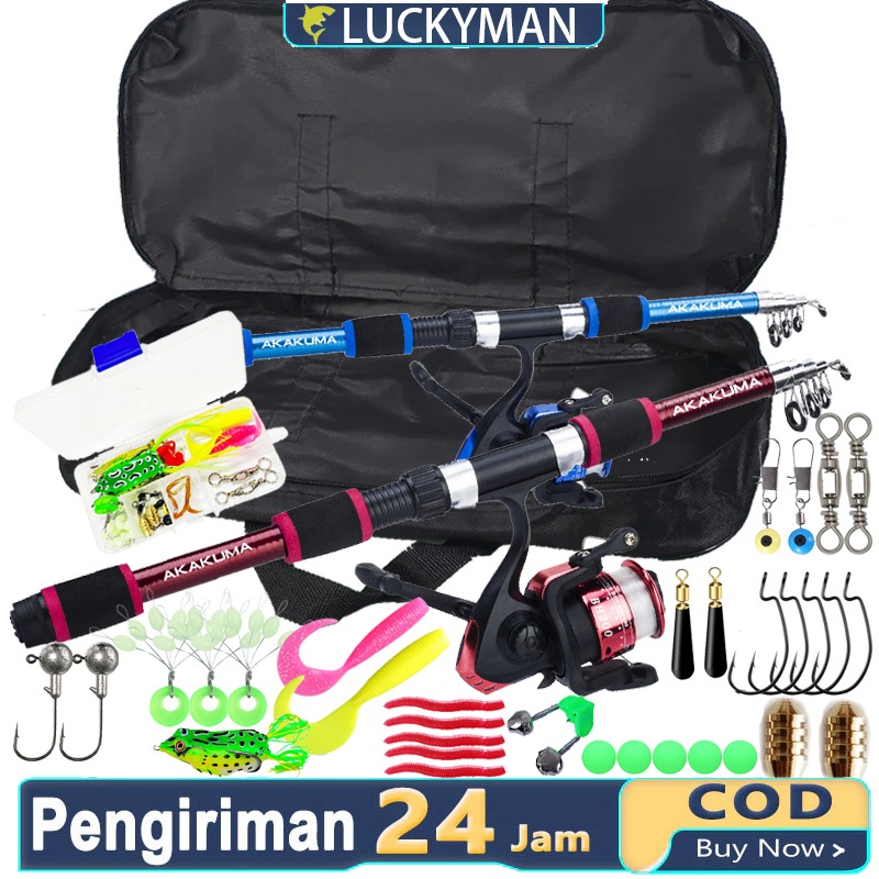 Jual LUCKY MAN joran pancing full set pancing satu set pancingan 1 set ...