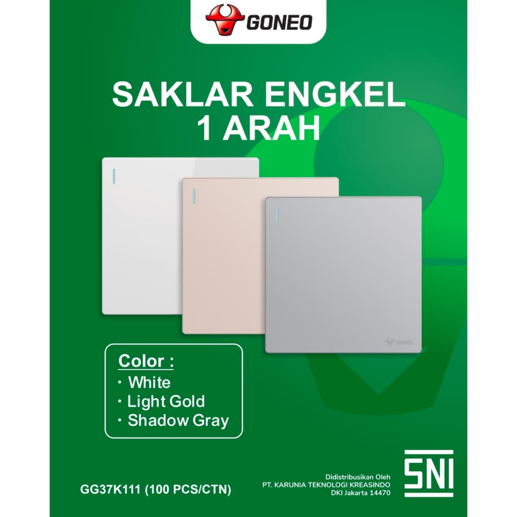 Jual GONEO SAKLAR ENGKEL 1 ARAH GG37K11 INBOW- Moon Shadom Gray ...