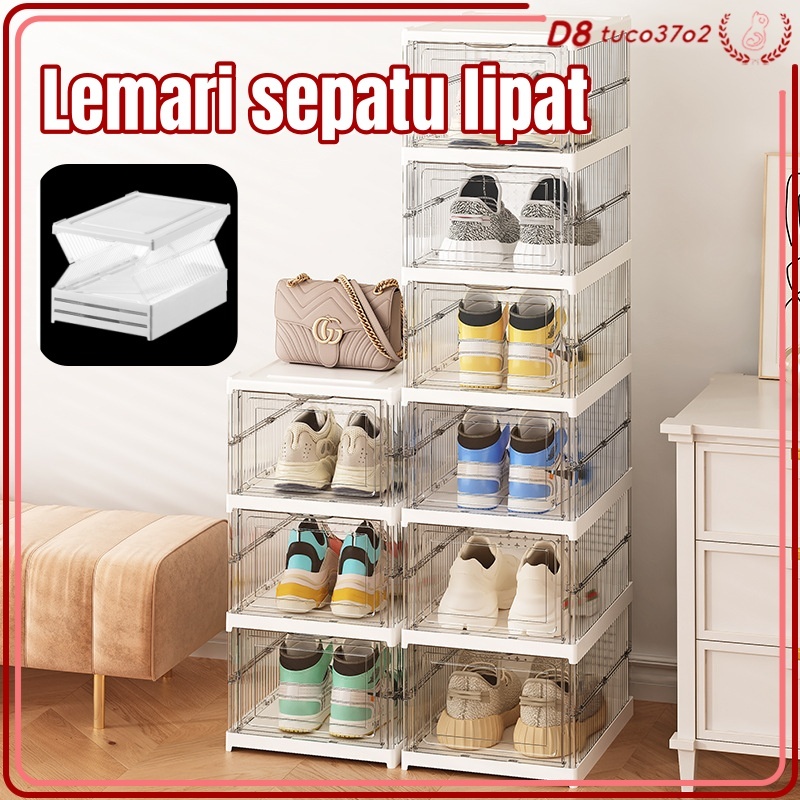 Jual Shoe Storage Boxes Snager Rak Sepatu Lipat Plastik Transparan ...