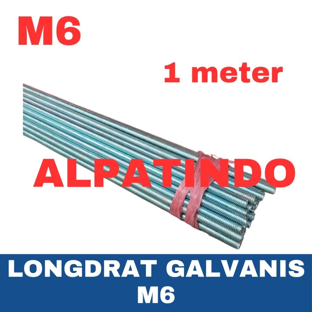 Jual Long drat M6 Galvanis - Asdrat - Stud Bolt - Rod Drat 1 meter ...