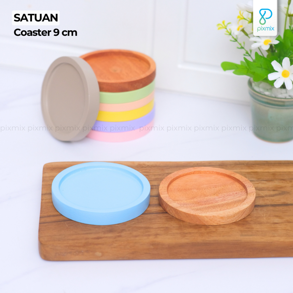 Jual Coaster gelas 9cm / tatakan alas minum / props foto kayu Pixmix ...