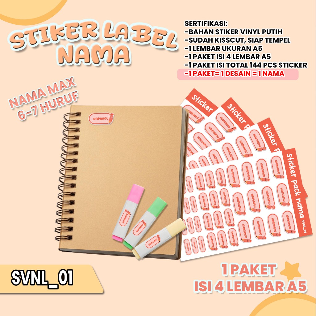 Jual STIKER LABEL BUKU KARAKTER ALAT TULIS - BISA CUSTOM NAMA - Stiker ...