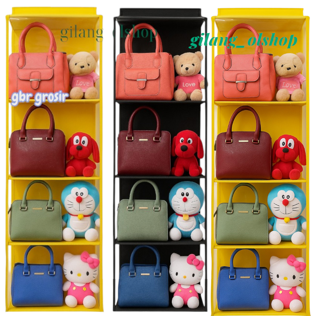 Jual RAK TAS GANTUNG POLOS JUMBO 5 KOLOM RESLETING / RAK TAS TRIPLEK ...
