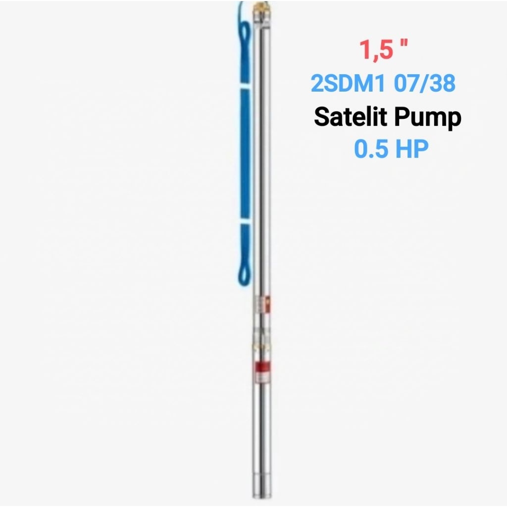 Jual Pompa Satelit Subsibel 1,5" Inc 0.5 HP 2SDM1 07/38 Submersible Pump Include Kabel 30M ...