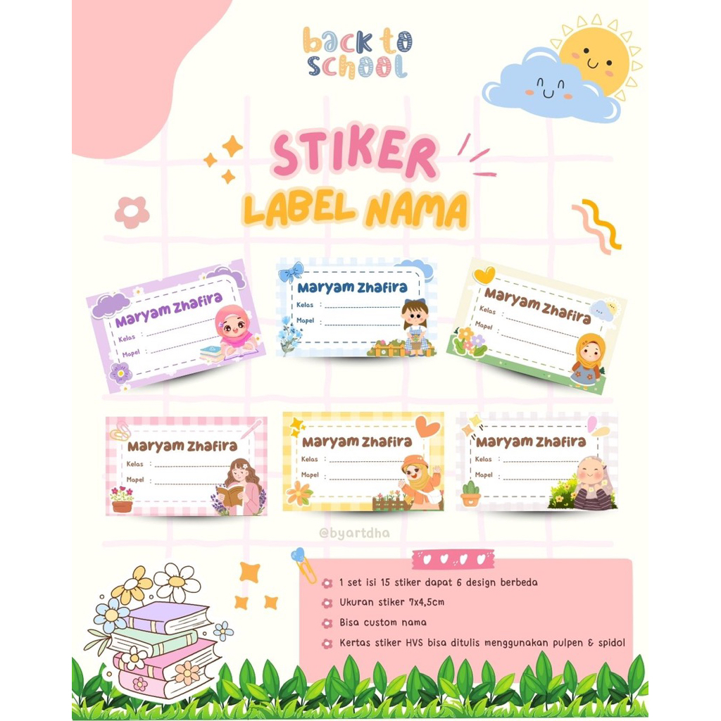 Jual STIKER LABEL NAMA / STIKER NAMA CUSTOM | Shopee Indonesia
