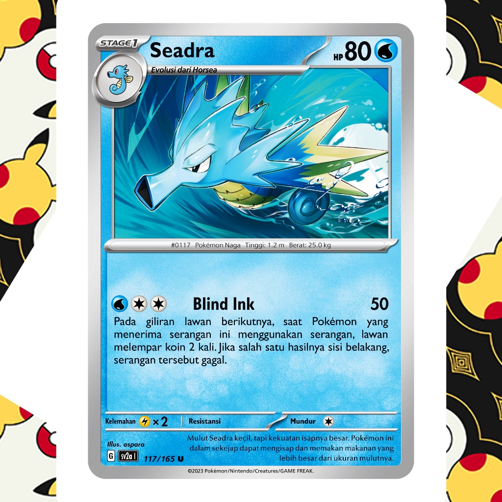 Jual Pokemon Seadra Air Gen1 Sv2a 117/165 Kartu Tcg Indonesia | Shopee ...