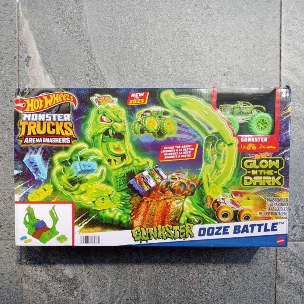 Jual Hot Wheels Monster Trucks Arena Smashers Gunkster Ooze Battle ...
