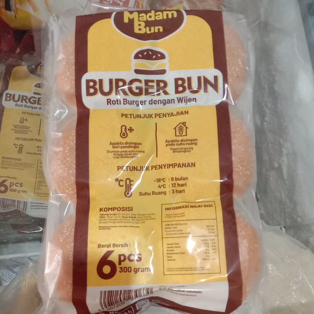 Jual Roti Burger Wijen Madam Bun 300 gr | Shopee Indonesia