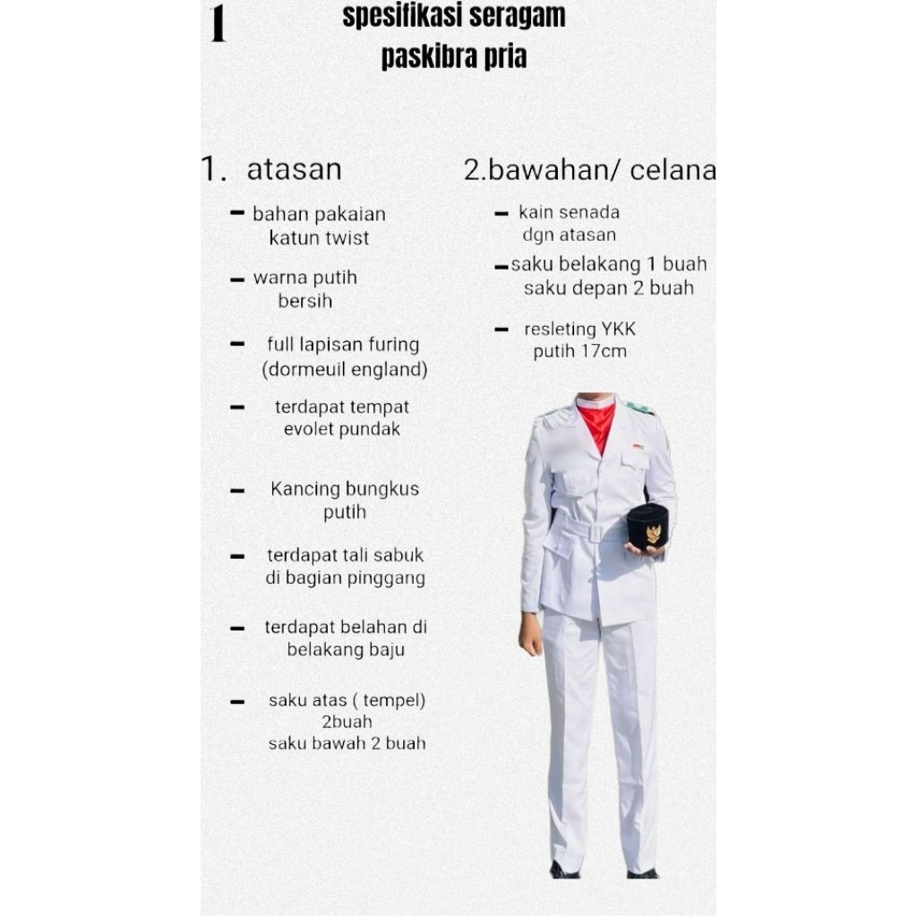 Jual PRODUSEN SERAGAM PASKIBRA_STELAN BAJU PASKIBRA DEWASA (sudah di ...