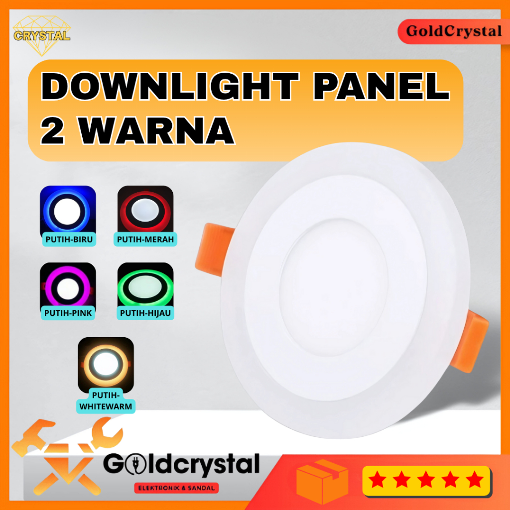 Jual Downlight LED Lampu Panel 2 Warna 3+3W /6+3W /12+4W Bulat Plafon ...