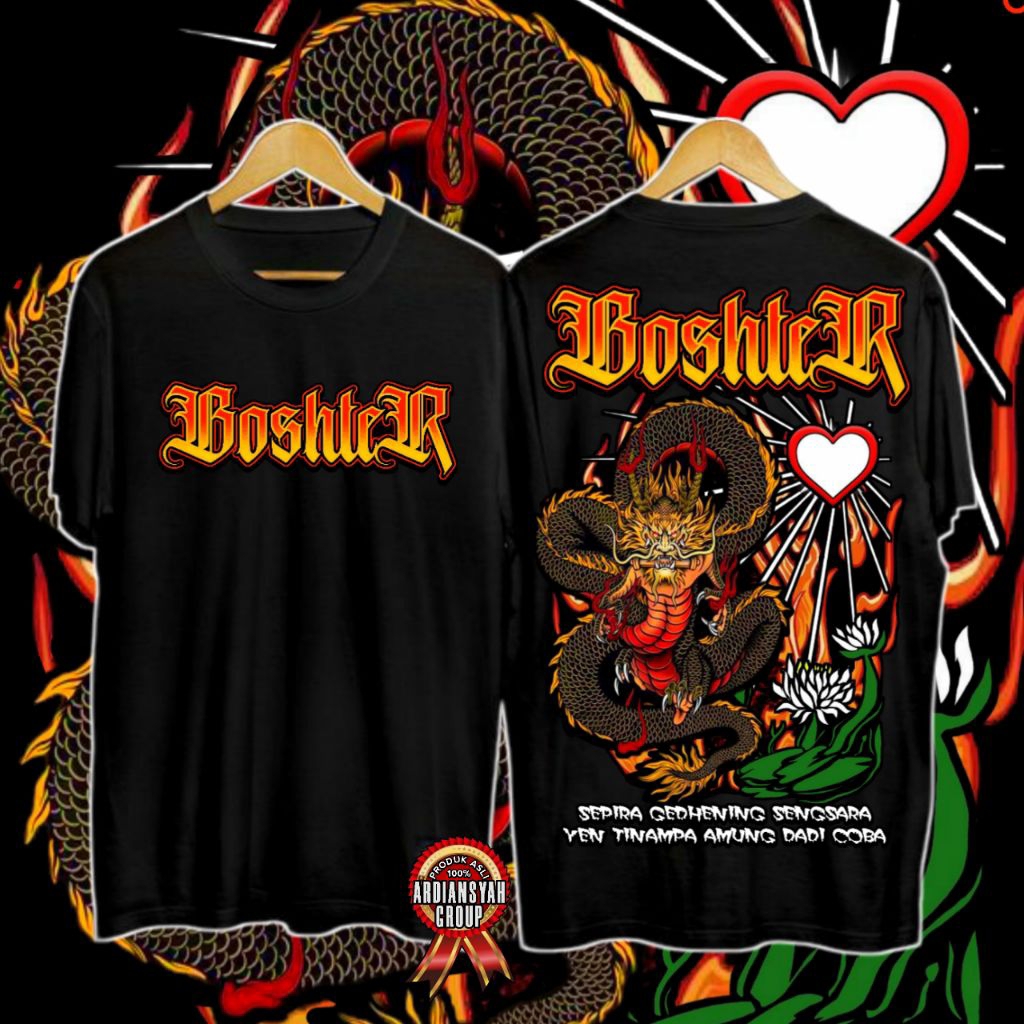 Jual Kaos distro PSHT BOSHTER naga full sablon keren | Shopee Indonesia