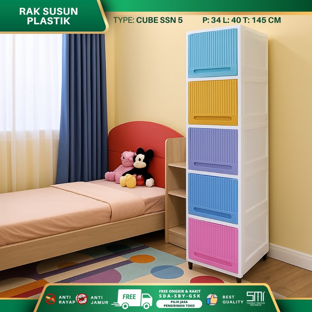 Jual Lemari Plastik Cube Susun 5 Club Flip Rattana, Entaga, Lemari ...