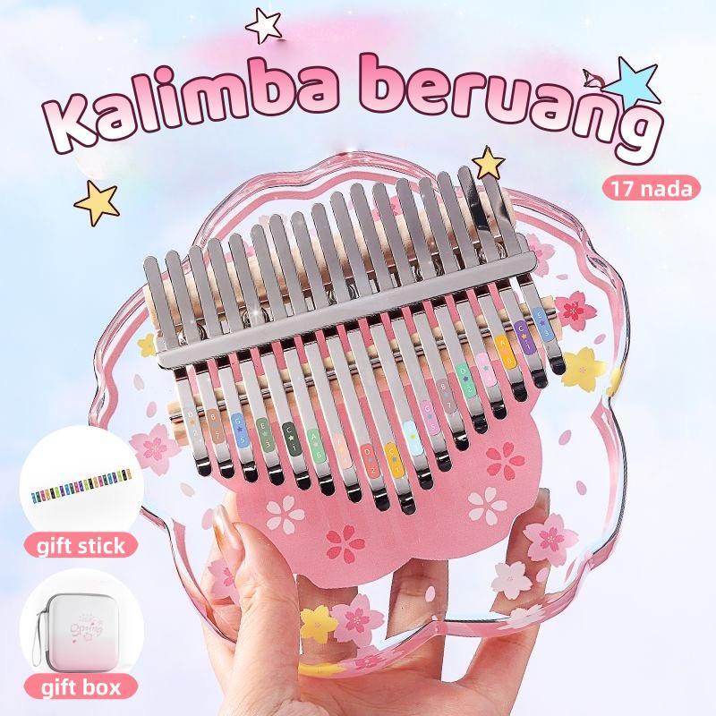 Jual CARAT Kalimba 17 Keys Acrylic Thumb Piano Kecapi Jari Kalimba ...