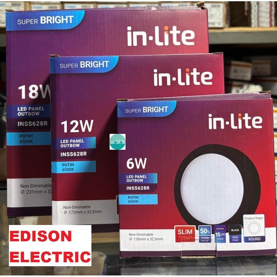 Jual INLITE / IN-LITE Lampu LED Downlight Outbow Bulat HITAM OBR 6W 12W ...