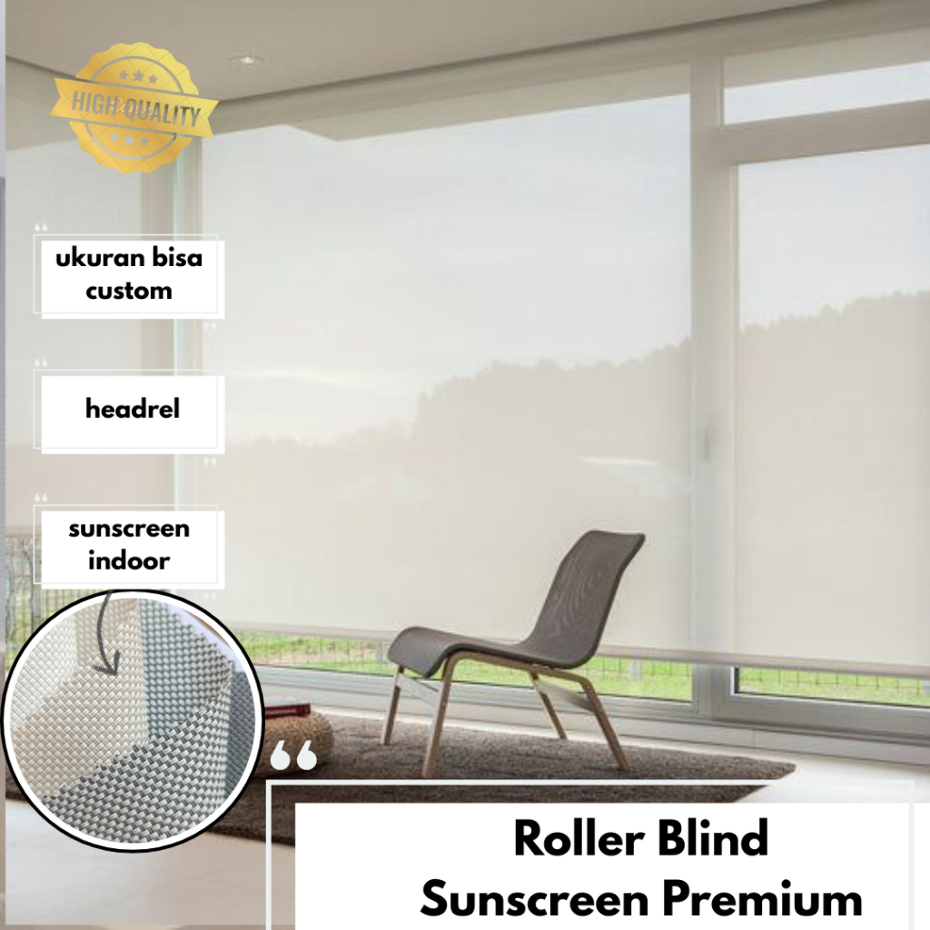 Jual Roller Blind Sunscreen Indoor Premium (HEADREL) - Tirai Jendela ...