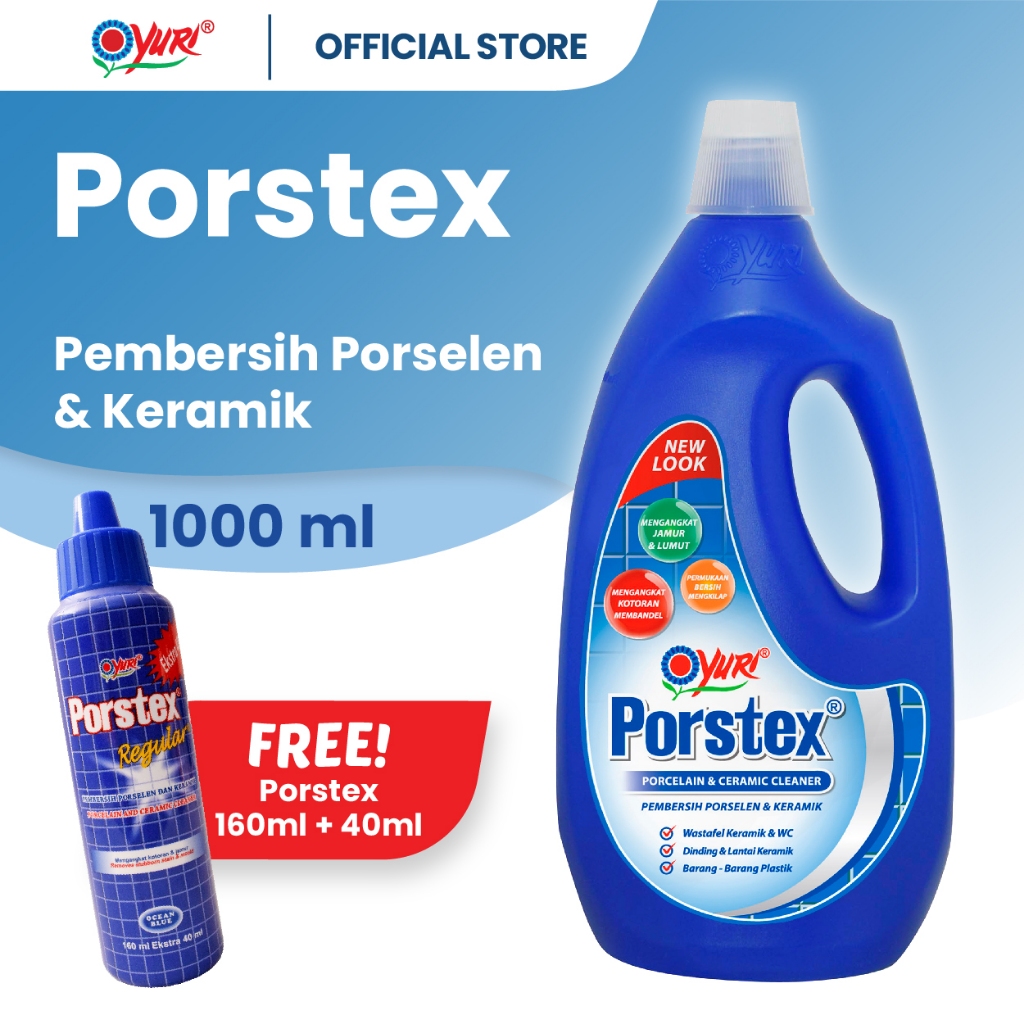 Jual Porstex Pembersih Kamar Mandi 1000 ML free Porstex Reg 160 ml ...