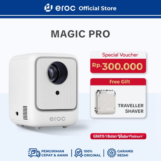 Jual EROC Smart Proyektor LCD 2800 Lumens Android IOS Cast Netflix ...