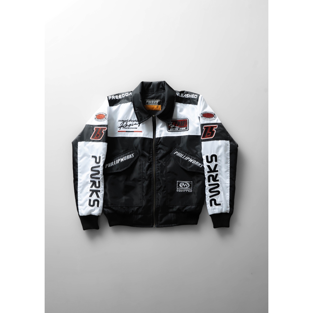 Jual White Rush Bomber Jacket Phillip Works | Shopee Indonesia
