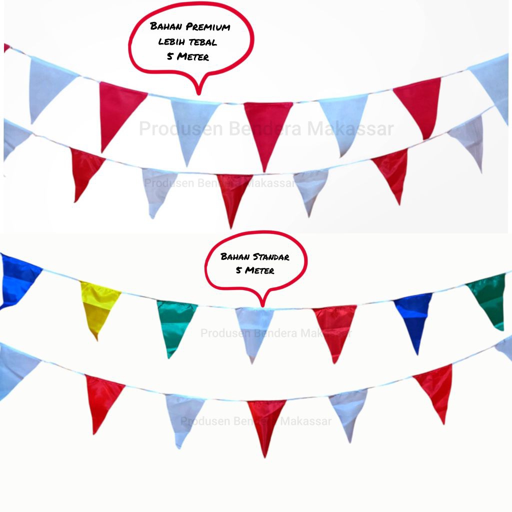Jual Bendera Segitiga Renteng Merah Putih-Warna warni | Shopee Indonesia