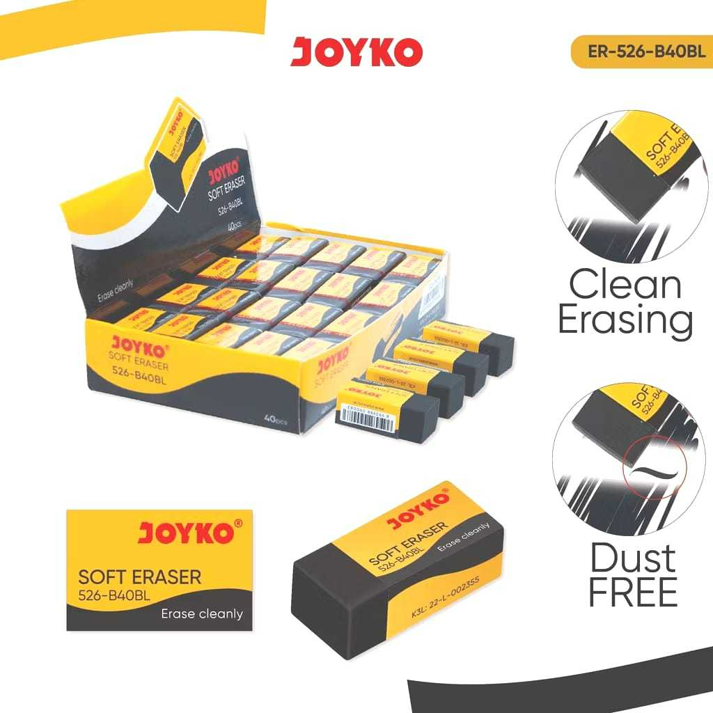 Jual Penghapus Joyko/Joyko Eraser 526 B40BL & 526 B40W | Shopee Indonesia