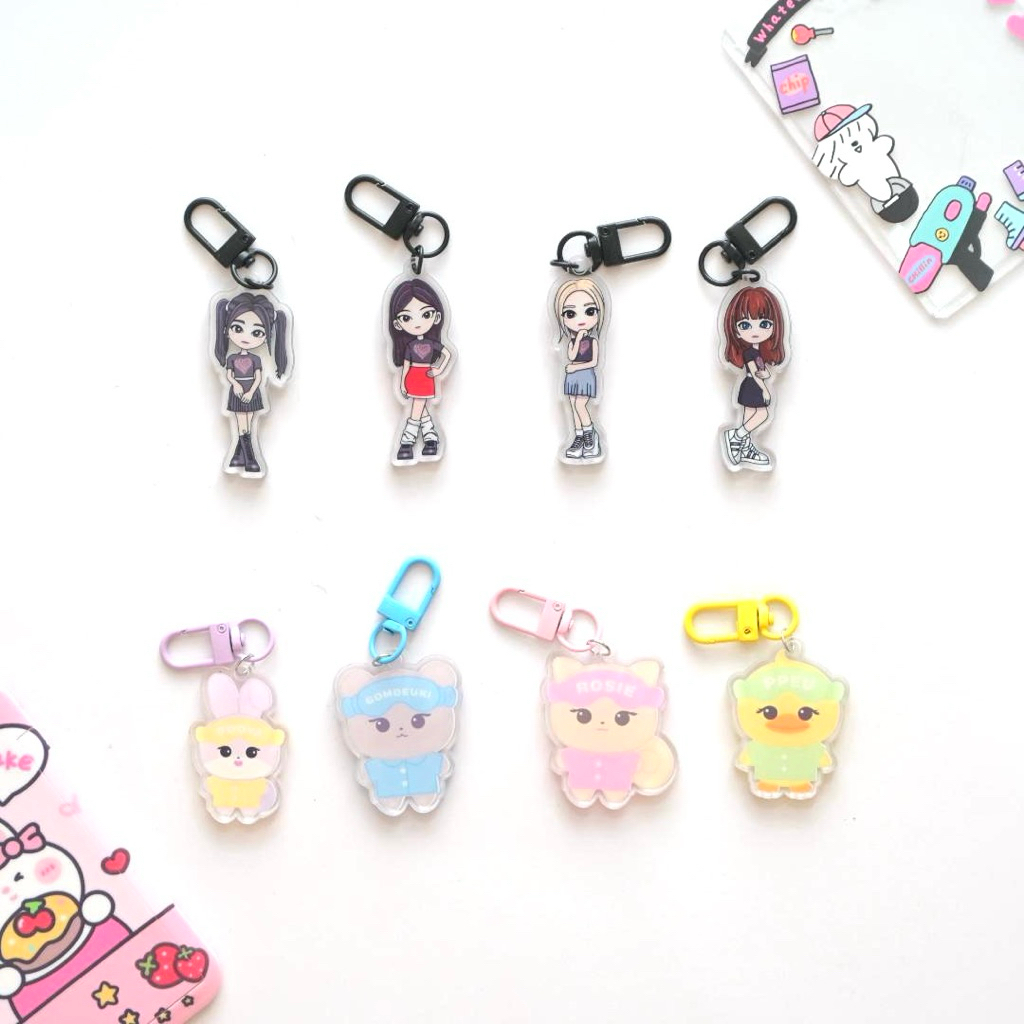 Jual Blackpink Jennie Jisoo Lisa Rose Acrylic Keychain 2 sisi | Shopee ...