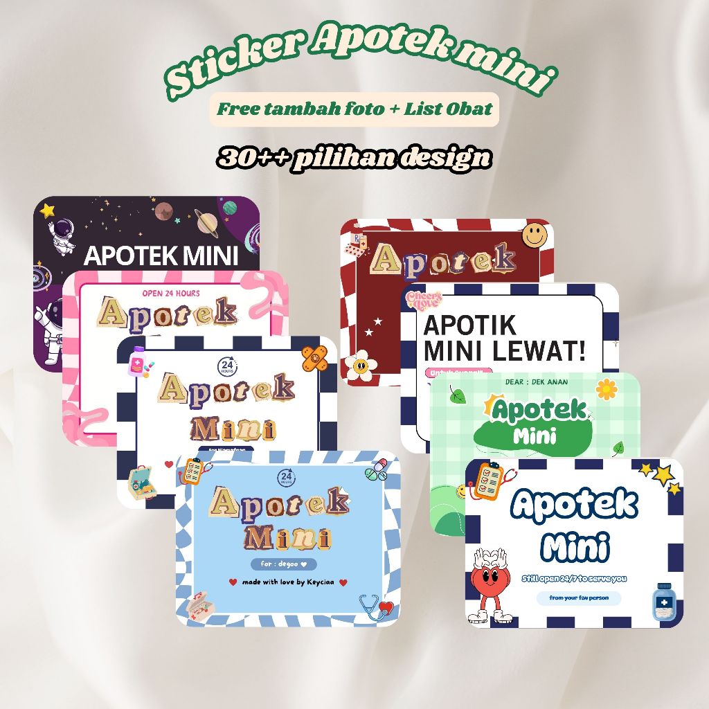 Jual Sticker Apotek Mini Custom hadiah kado untuk pacar anniversary ...