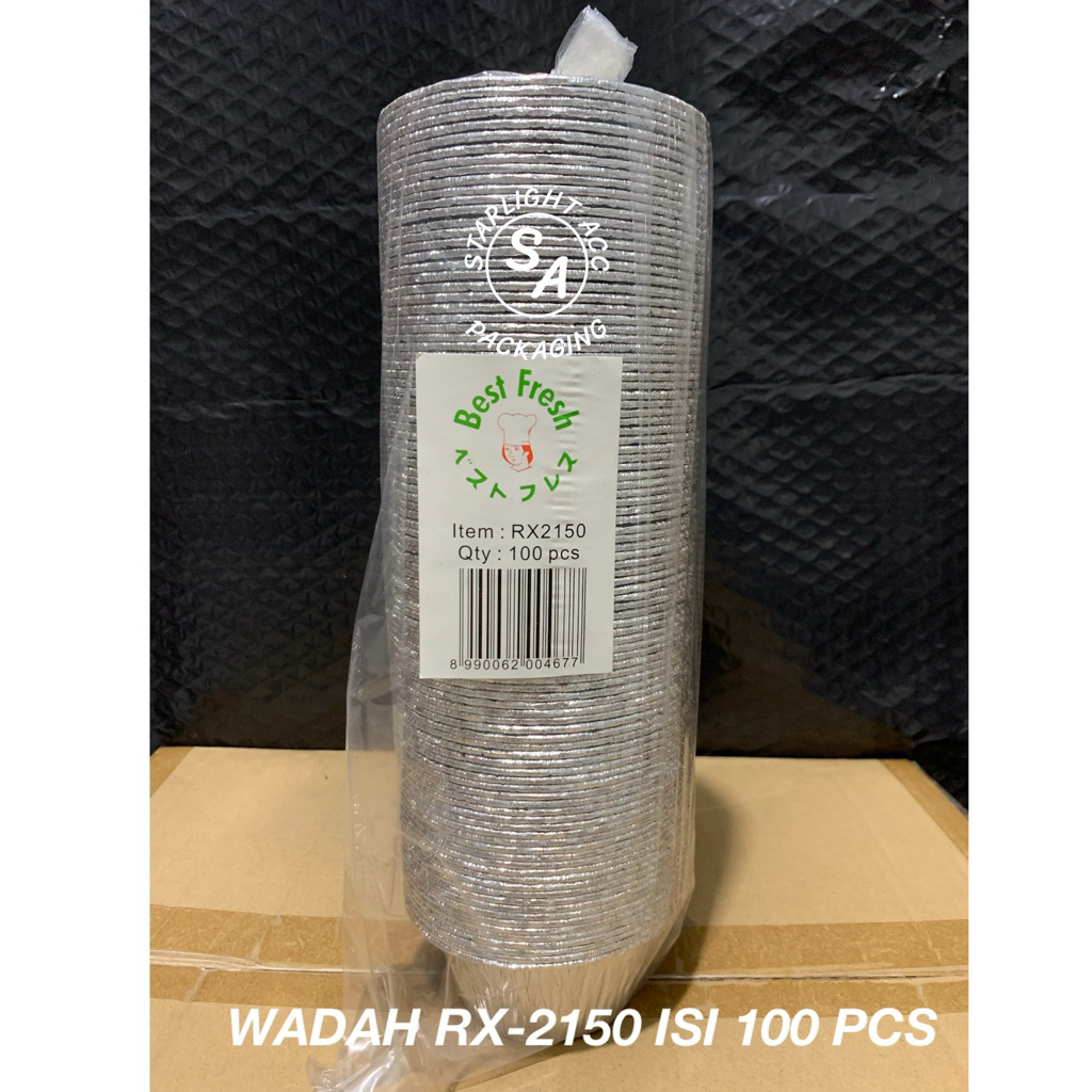 Jual HARGA 100 PCS Wadah Aluminium foil cup RX-2150 tanpa tutup / alumunium roti mini | Shopee ...