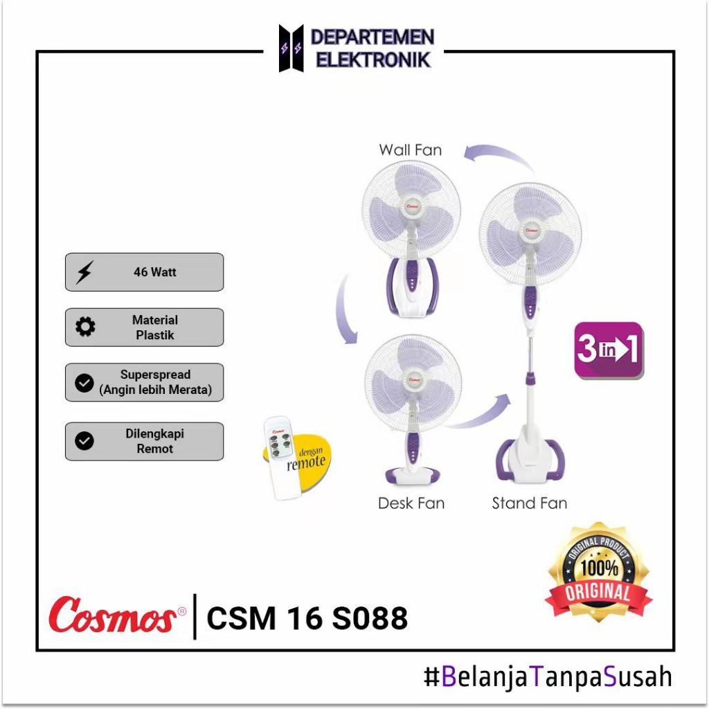 Jual Cosmos Fan / Kipas Angin Cosmos – 3in1 16 SO88 | Shopee Indonesia