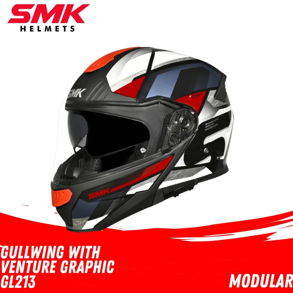 Jual SMK Gullwing GL213 Helm Modular Venture Double Visor SNI ECE DOT ...