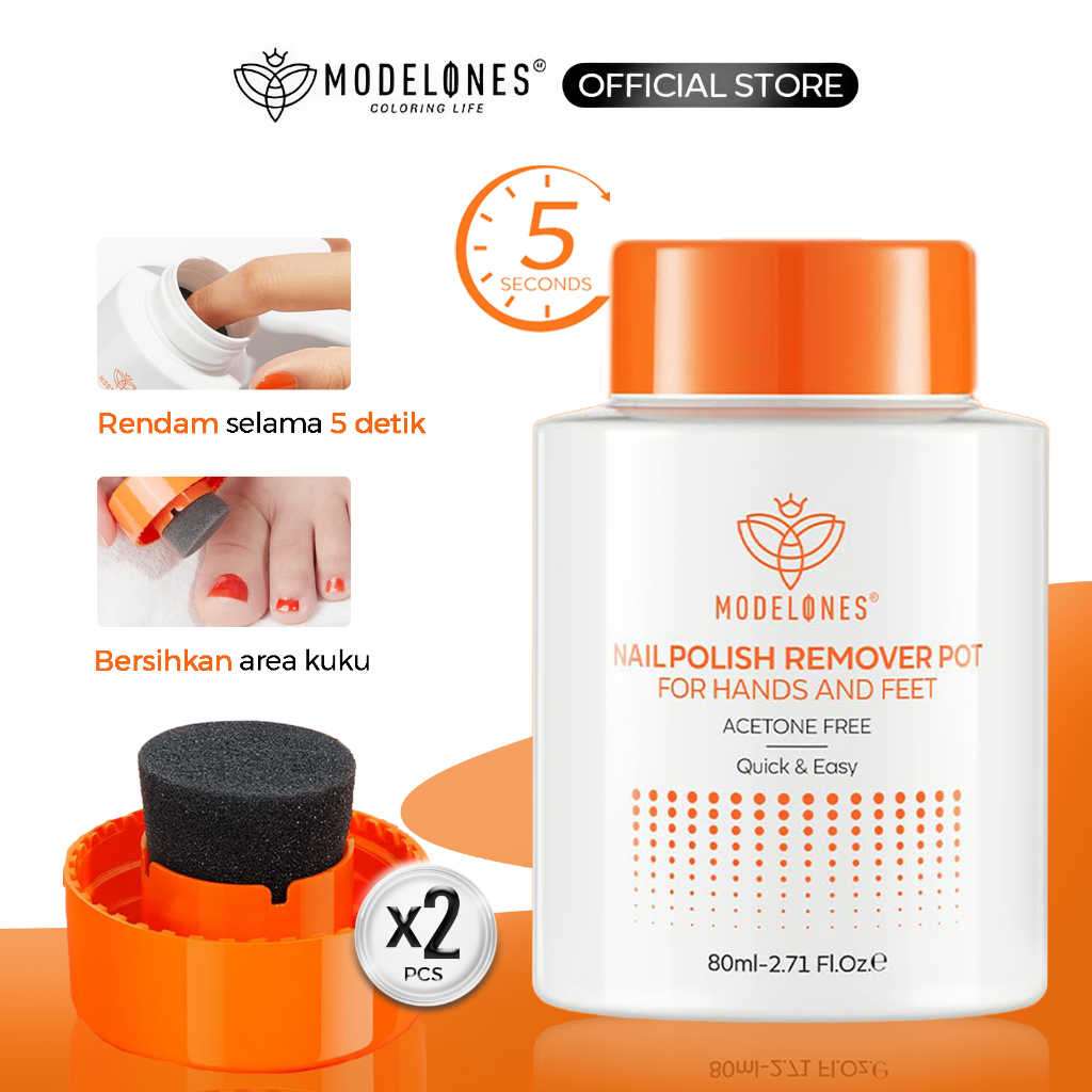 Jual MODELONES Nail Polish Remover Non Drying Nail Polish Remover Pot ...