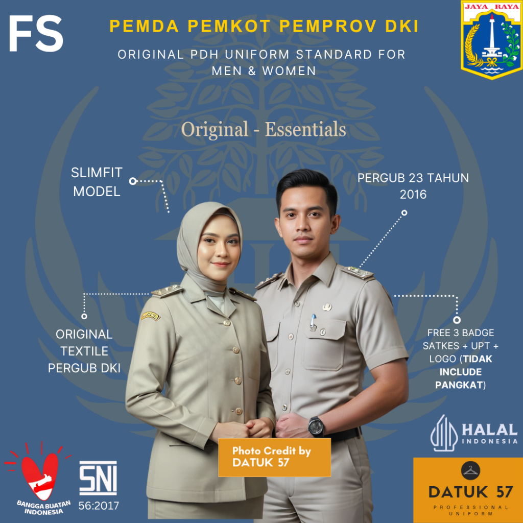 Jual [FULL SET] Seragam Atasan Bawahan Satu Stel PDH Pemda Pemkot ...