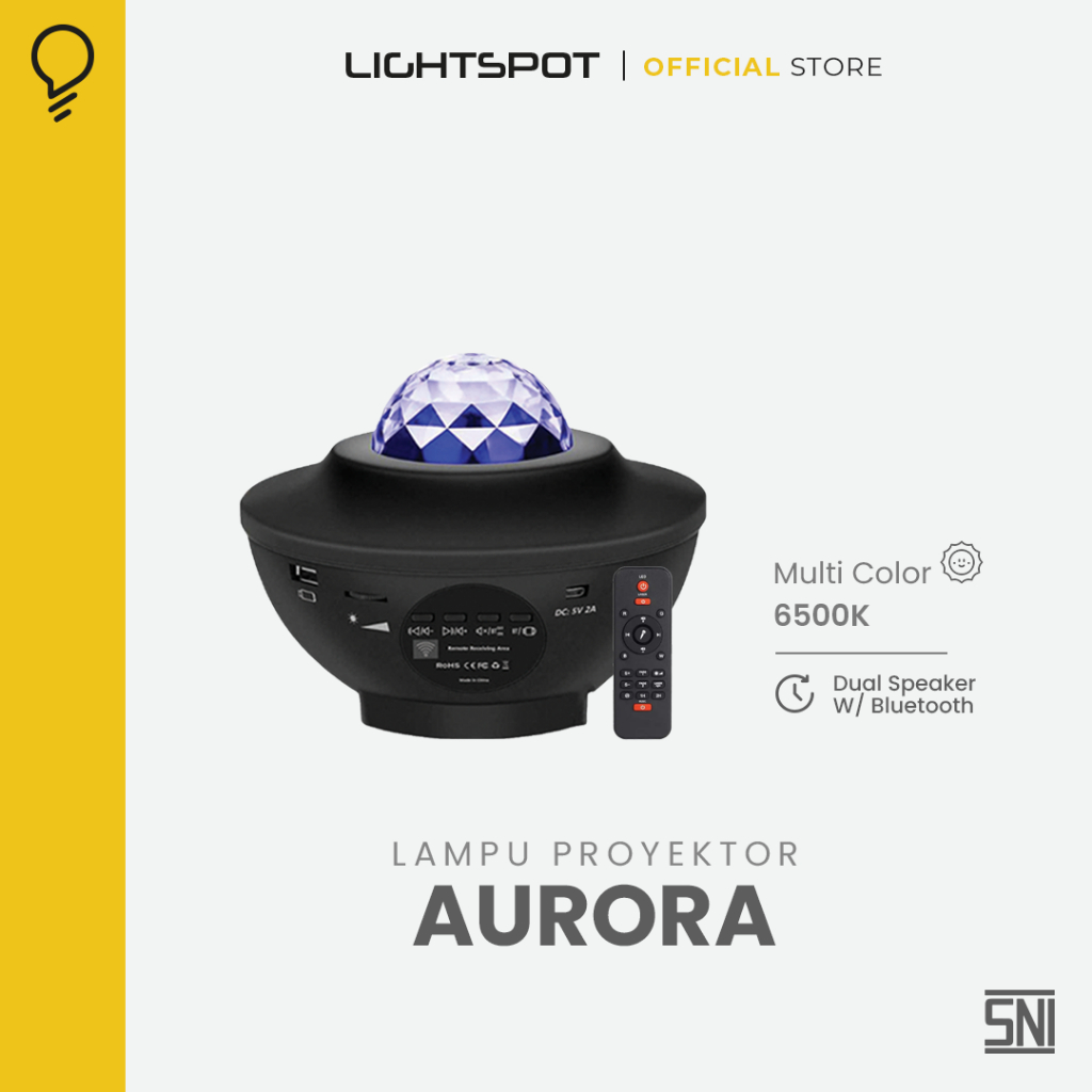 Jual LIGHTSPOT - Lampu Proyektor Aurora Langit Bintang 2in1 Speaker ...