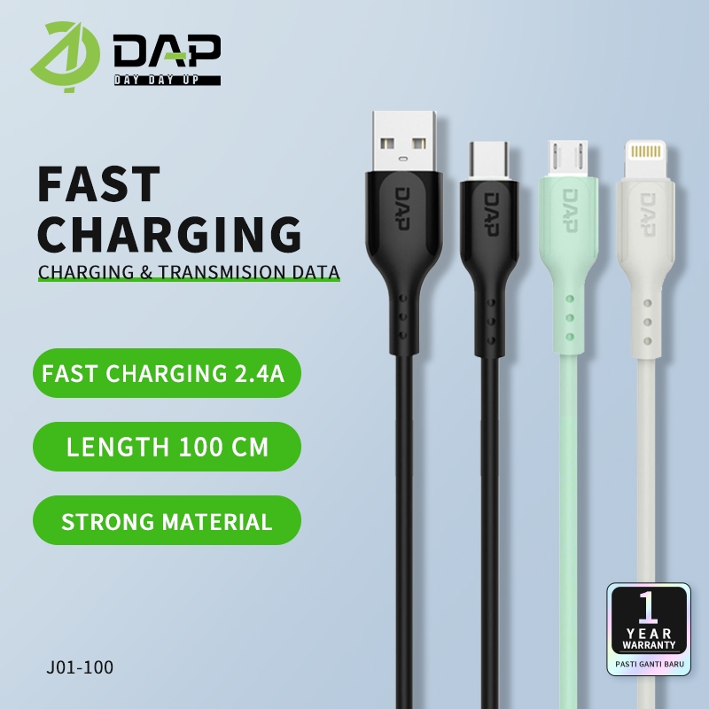Jual DAP Kabel Data 2.4A fast charging silicone cable data cable usb ...