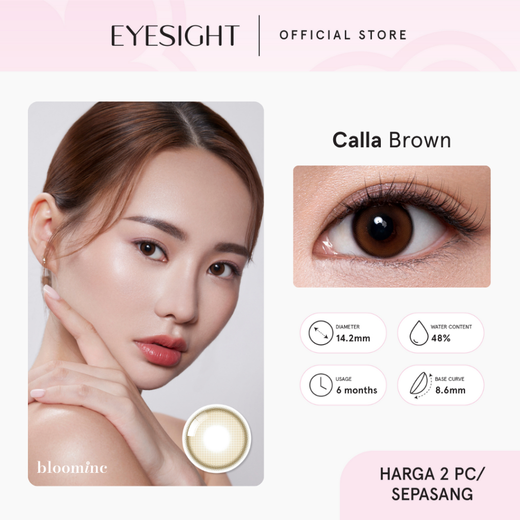 Jual [BEST SELLER] EYESIGHT LENSES Softlens Bloominc Calla Brown ...