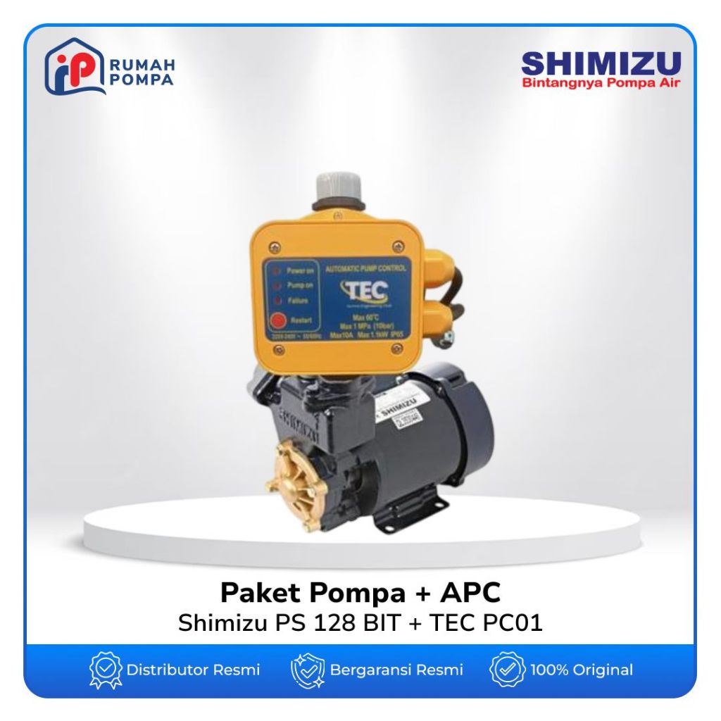 Jual Paket Pompa + APC Untuk Pompa Booster Shimizu PS 128 BIT | Shopee ...