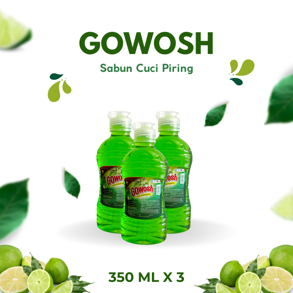 Jual GOWOSH Sabun Cuci Piring Kemasan Botol 350ml Tutup Fliptop Bening ...