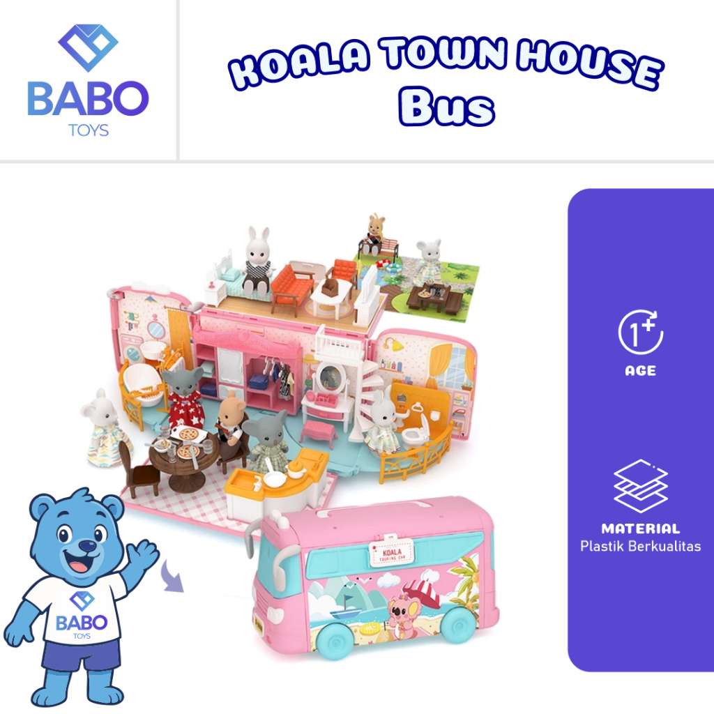 Jual KOALA DIARY KOALA TOWN HOUSE BUS - MAINAN ANAK BUS PICNIC PLAYSET ...
