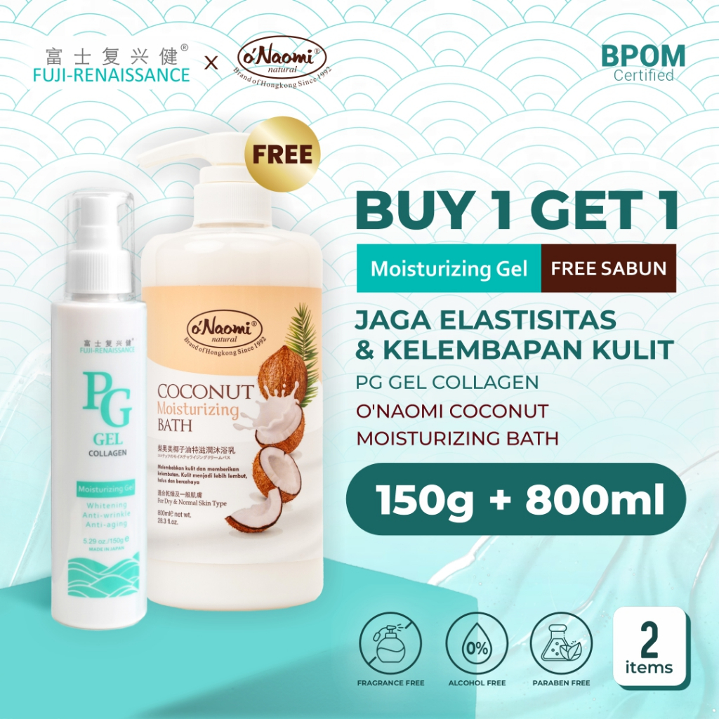 Jual PROMO BUY1 GET1 FREE PG Gel Collagen X o'Naomi Coconut Moisturizing Bath 800 ml Kulit ...
