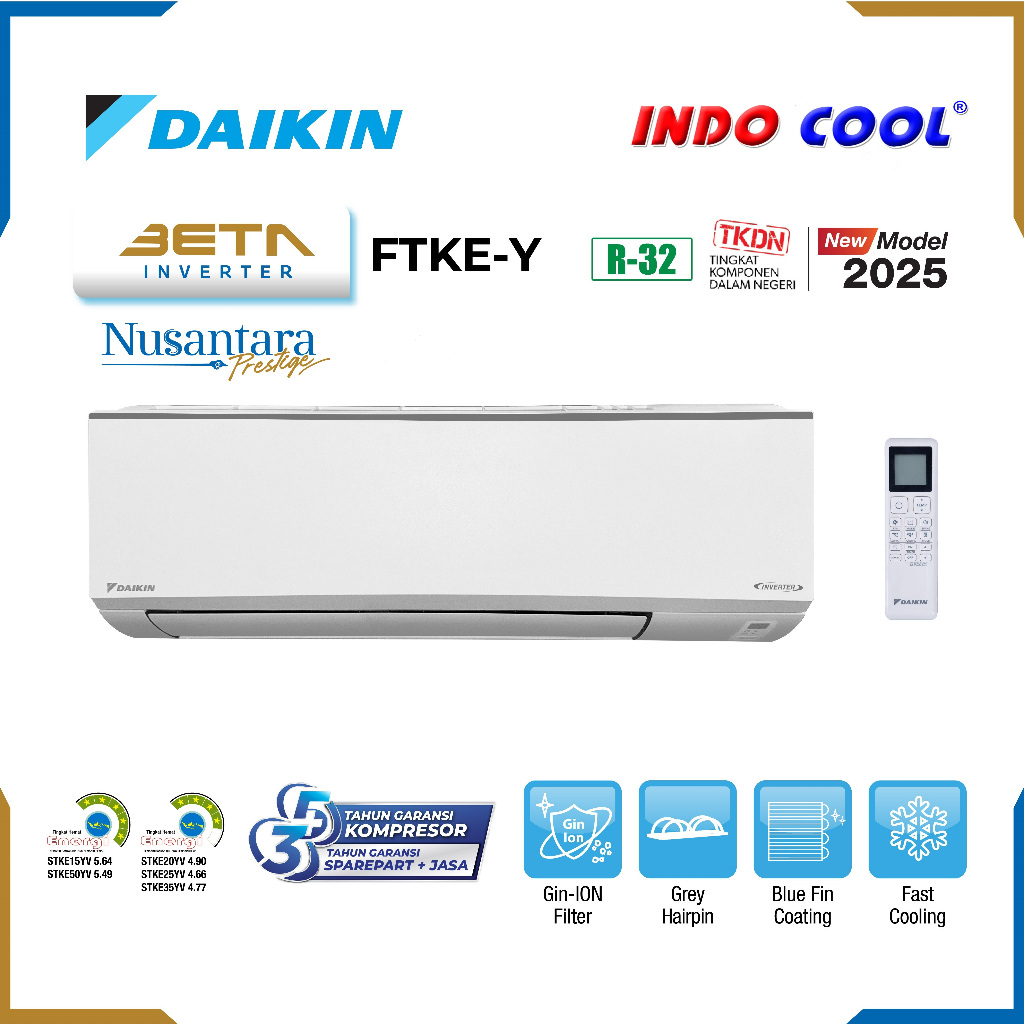 Jual AC DAIKIN BETA INVERTER 1,5 PK 1,5PK FTKE35 Nusantara Prestige ...