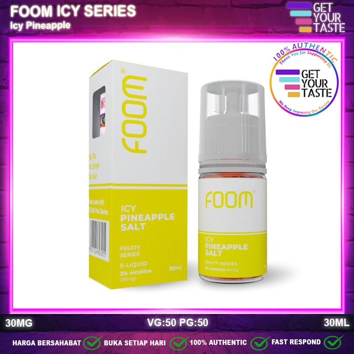 Jual Liquid FOOM Icy Pineapple Salt Nic 30ML New Fruity Series Saltnic ...