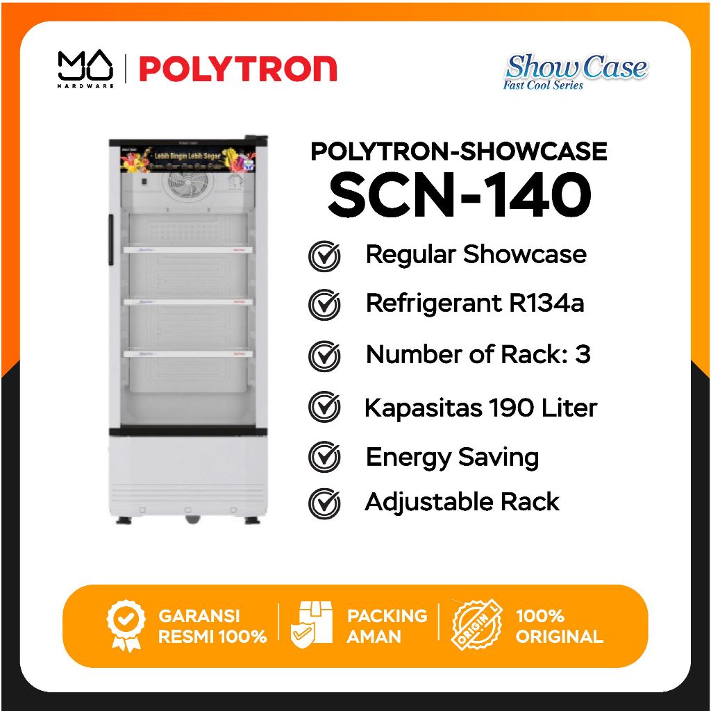 Jual POLYTRON Showcase Fastcool 190 Liter – SCN 140X - Garansi Resmi ...