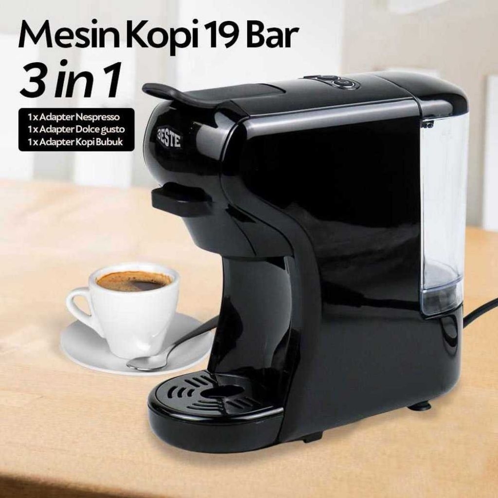 Jual Trieste Mesin Kopi Espresso 3in1 Coffee Maker 19 Bar 1450W 600ml ...